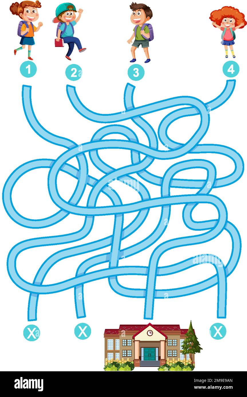 Maze game template for kids illustration Stock Vector Image & Art - Alamy