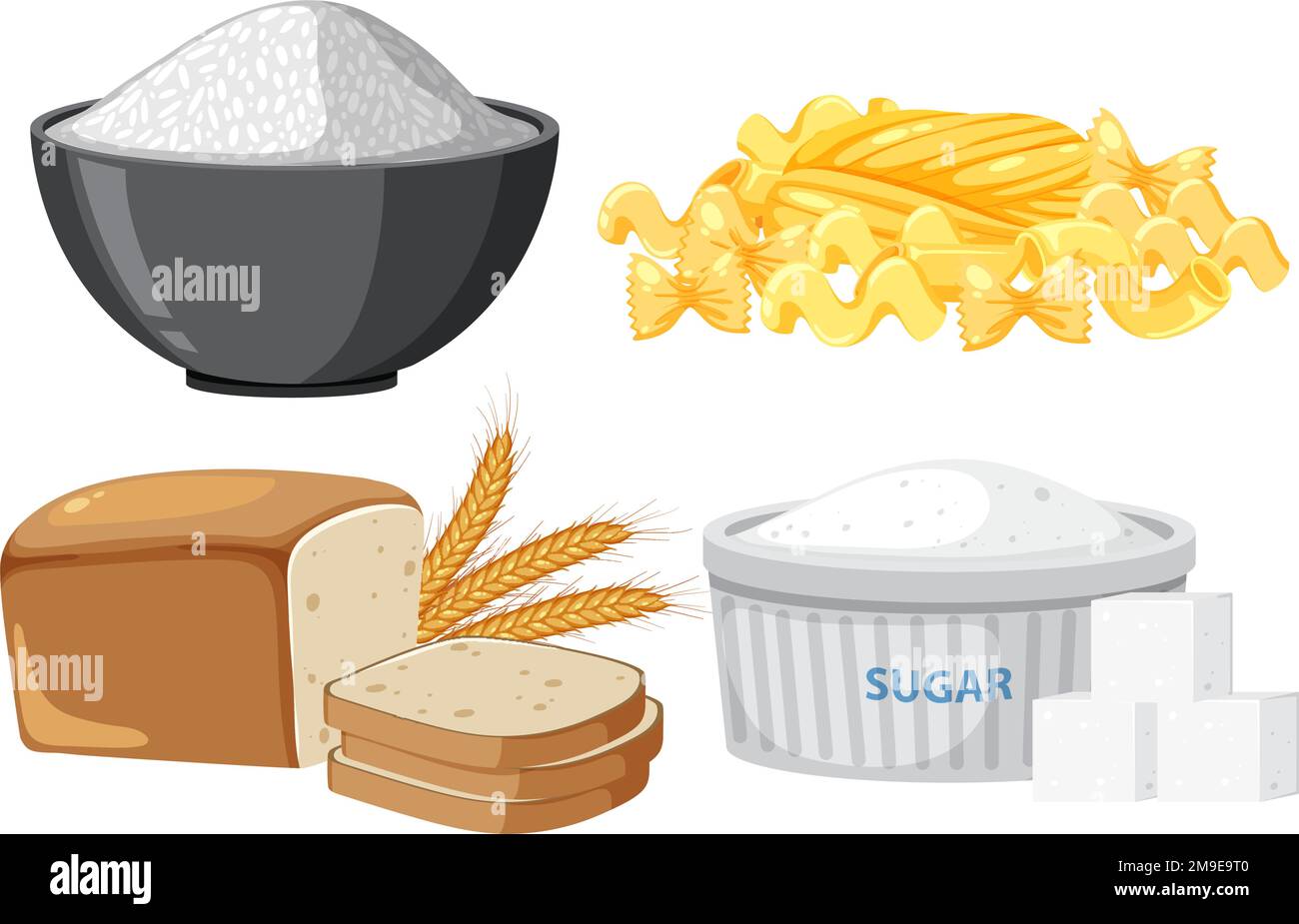 Group of Carbohydrates foods illustration Stock Vector Image & Art - Alamy