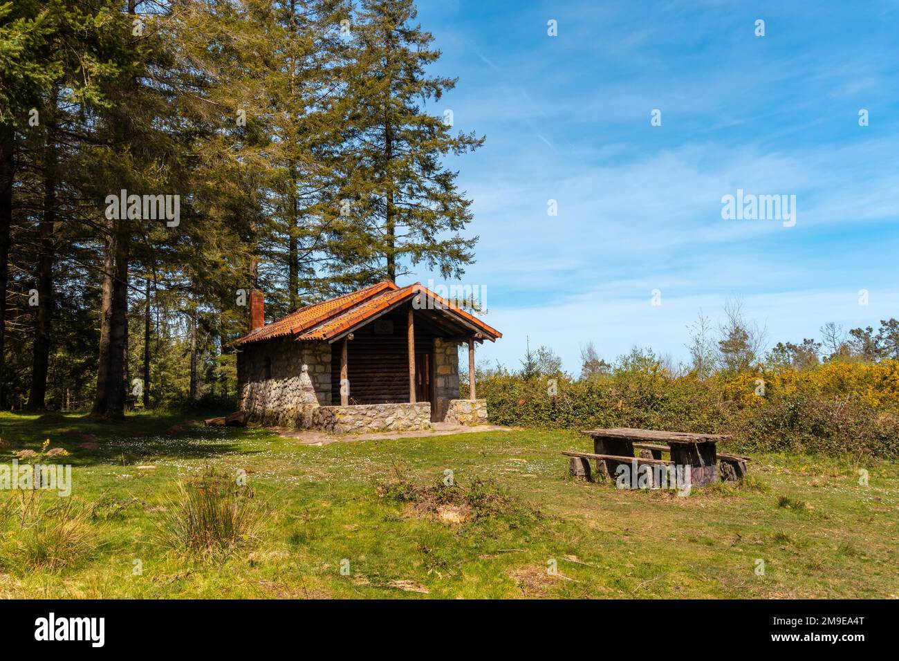Border of the top of Mount Andatza in the town of Usurbil, Gipuzkoa ...
