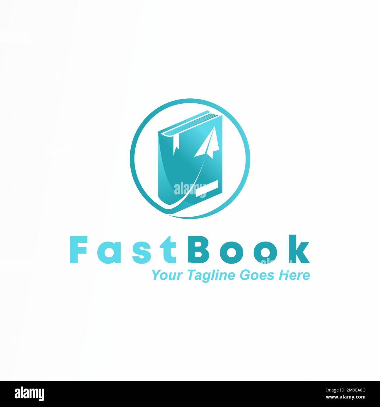 Unique 3D book with flying plane image graphic icon logo design ...