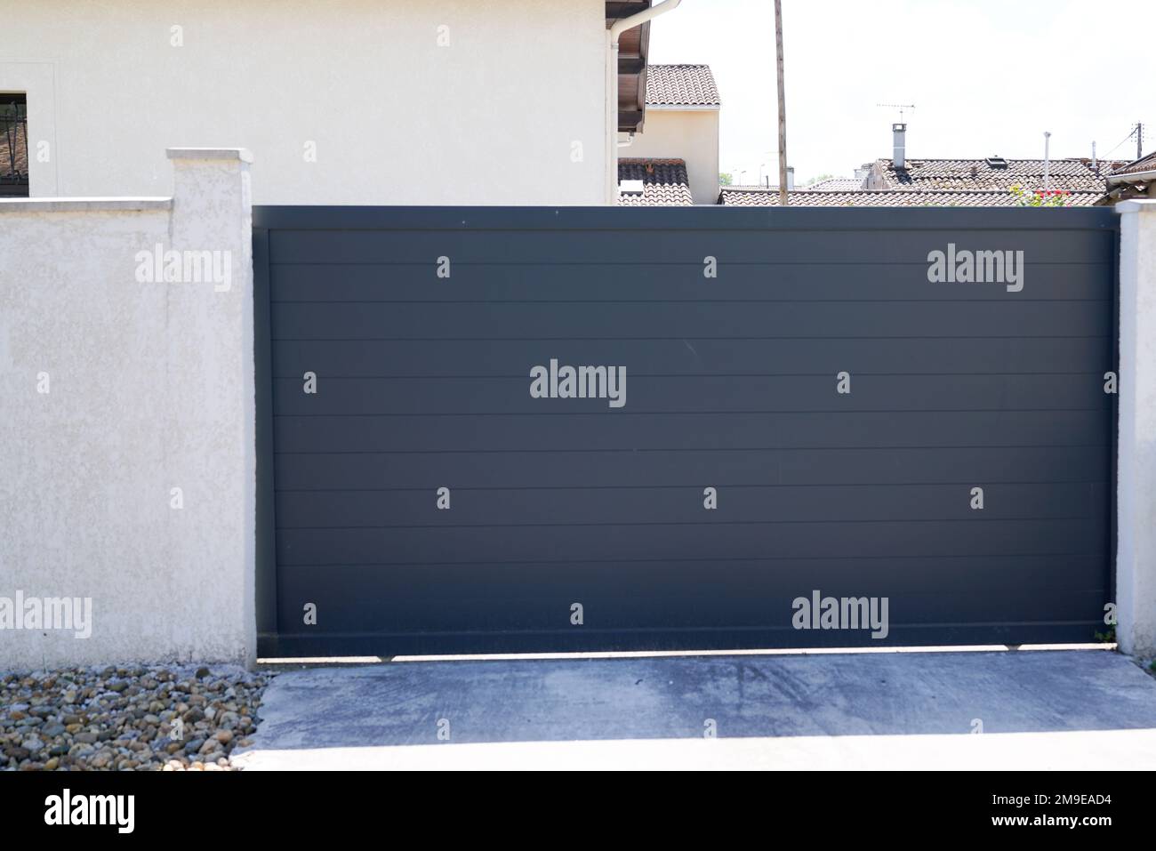 modern grey gate aluminum portal home gate of suburbs house street ...