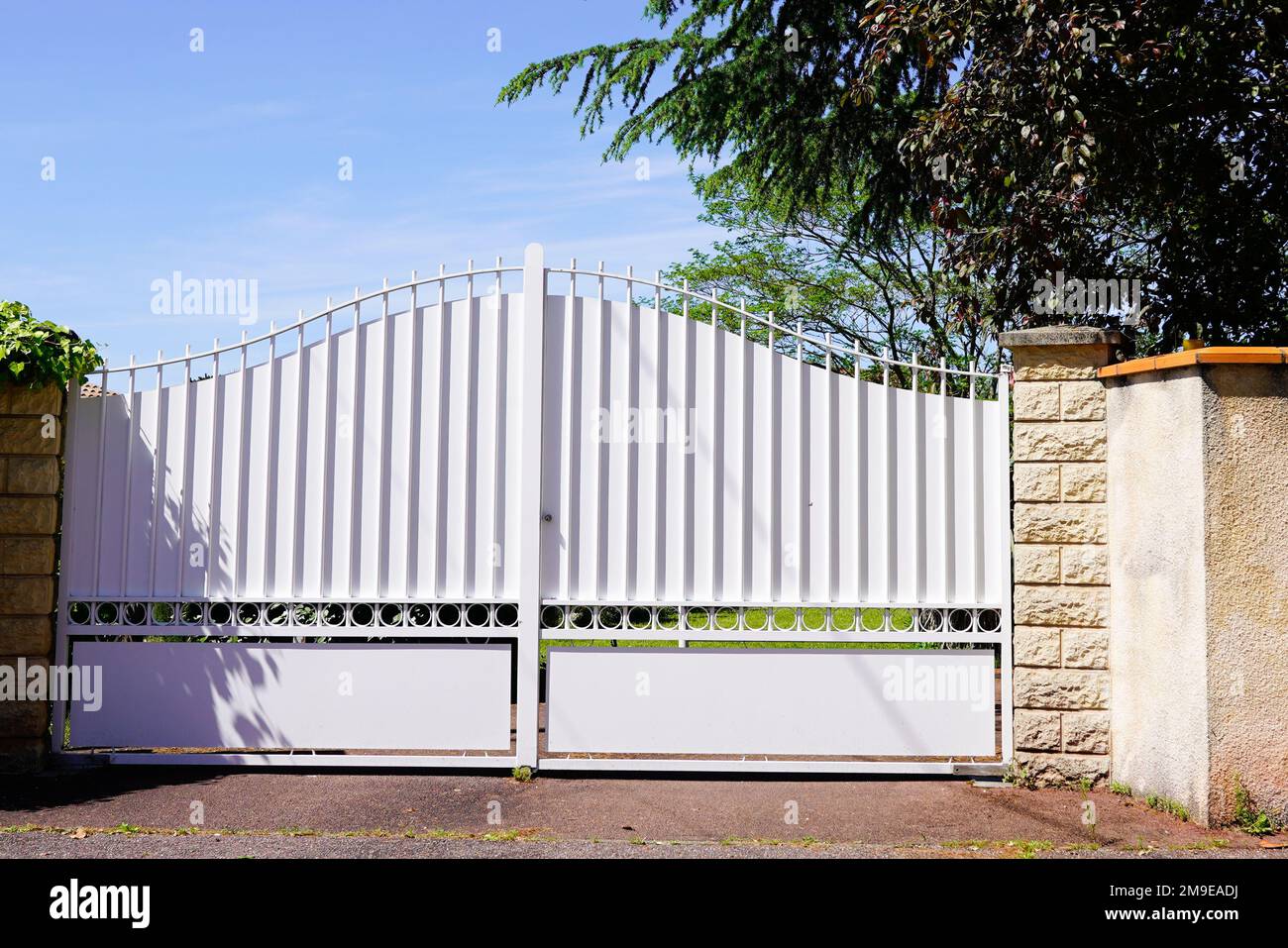 white metal house portal of classic house Stock Photo - Alamy