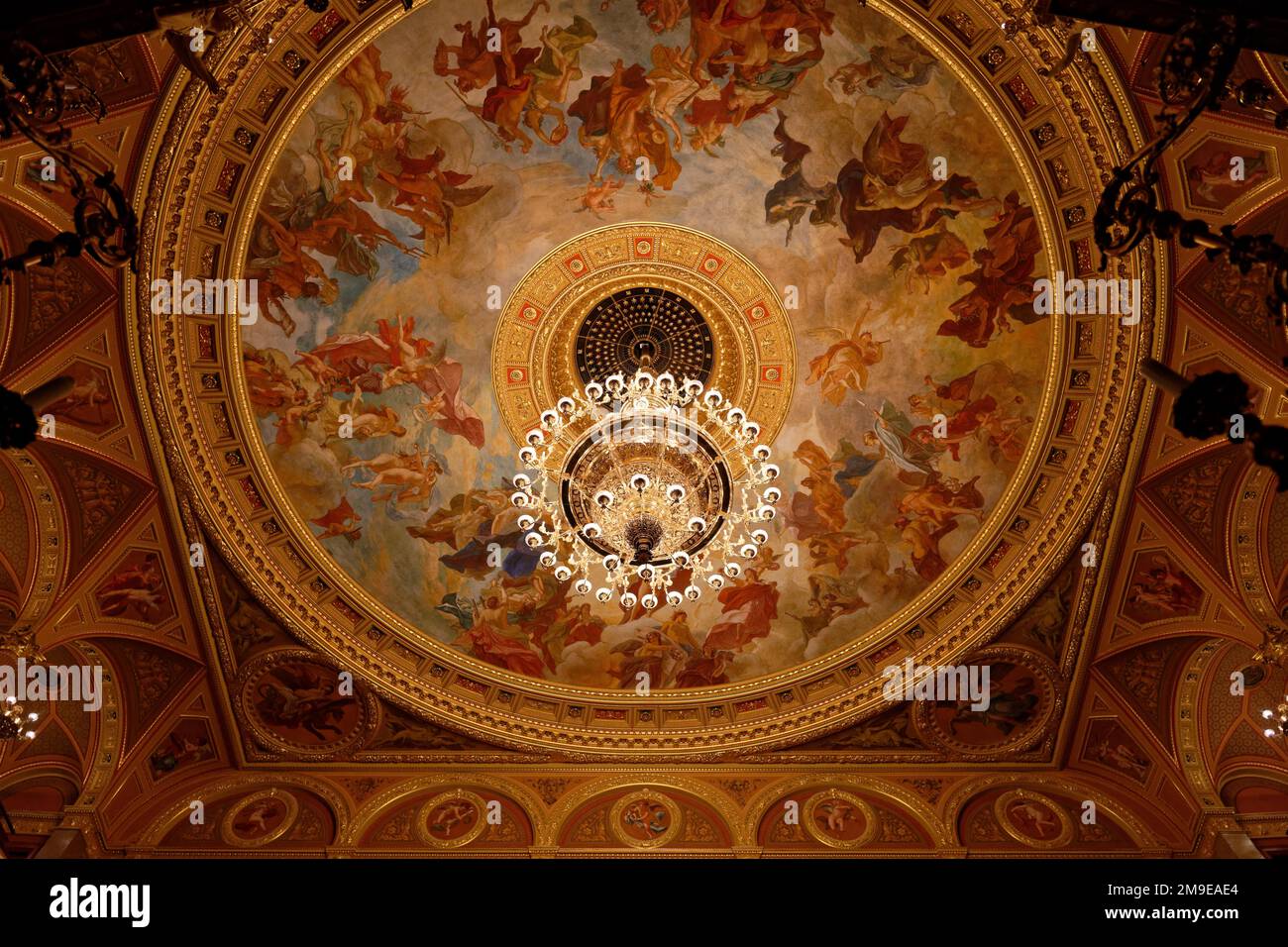 Opera, theatre room, ceiling, chandelier, interior view, VI. Budapest ...