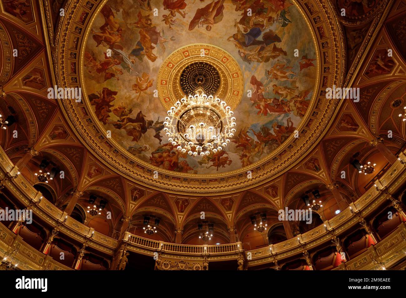 Opera, theatre room, ceiling, chandelier, interior view, VI. Budapest ...