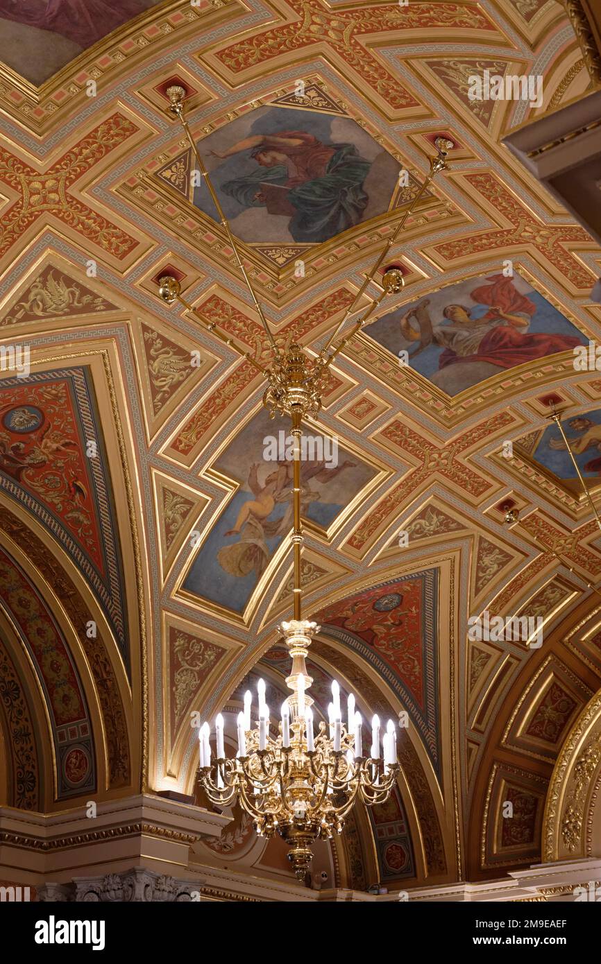 Opera, ceiling, chandelier, interior view, VI. Budapest District ...