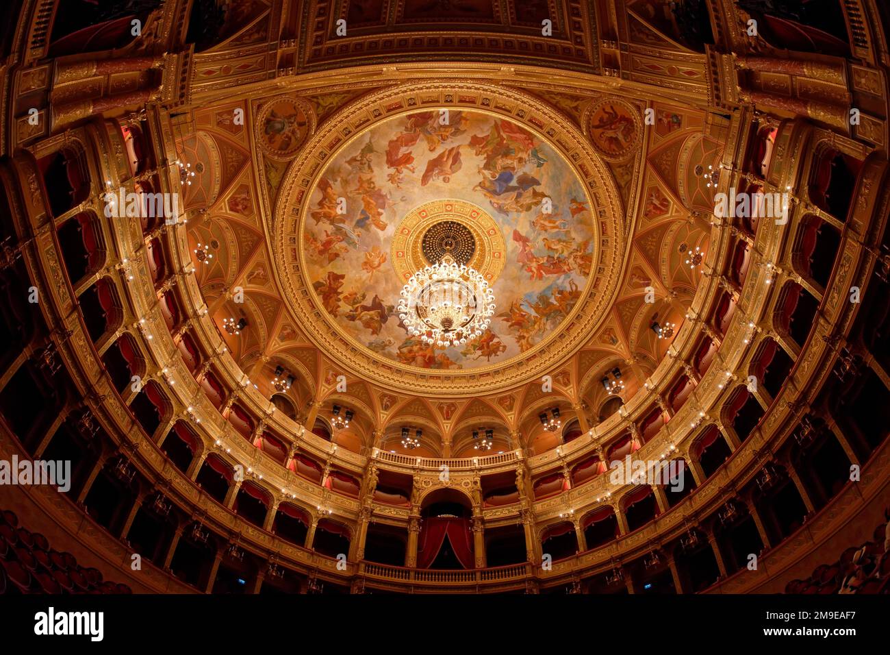 Opera, theatre room, ceiling, chandelier, interior view, VI. Budapest ...