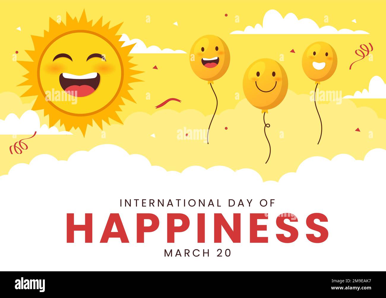 World Happiness Day Celebration Illustration with Smiling Face ...