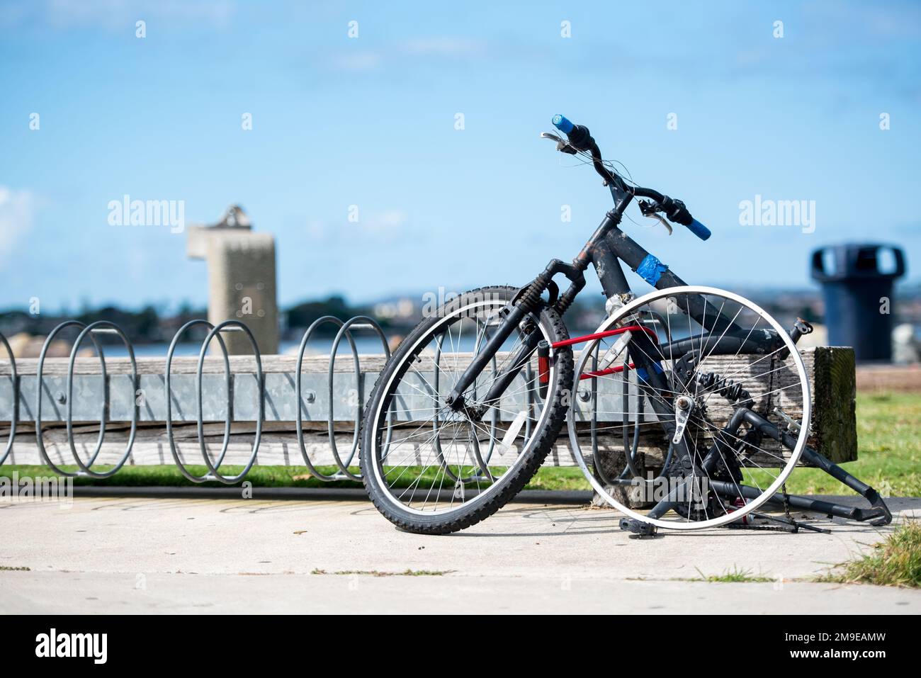 A bicycle parked in a special parking lot Stock Photo - Alamy
