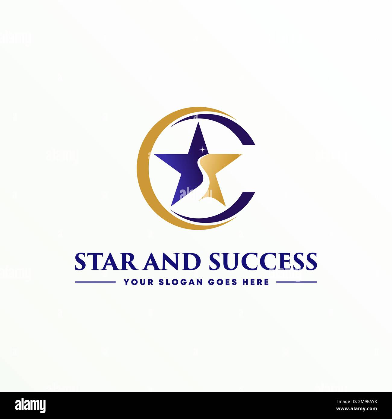 unique star and river or road witg circle like letter C font graphic ...