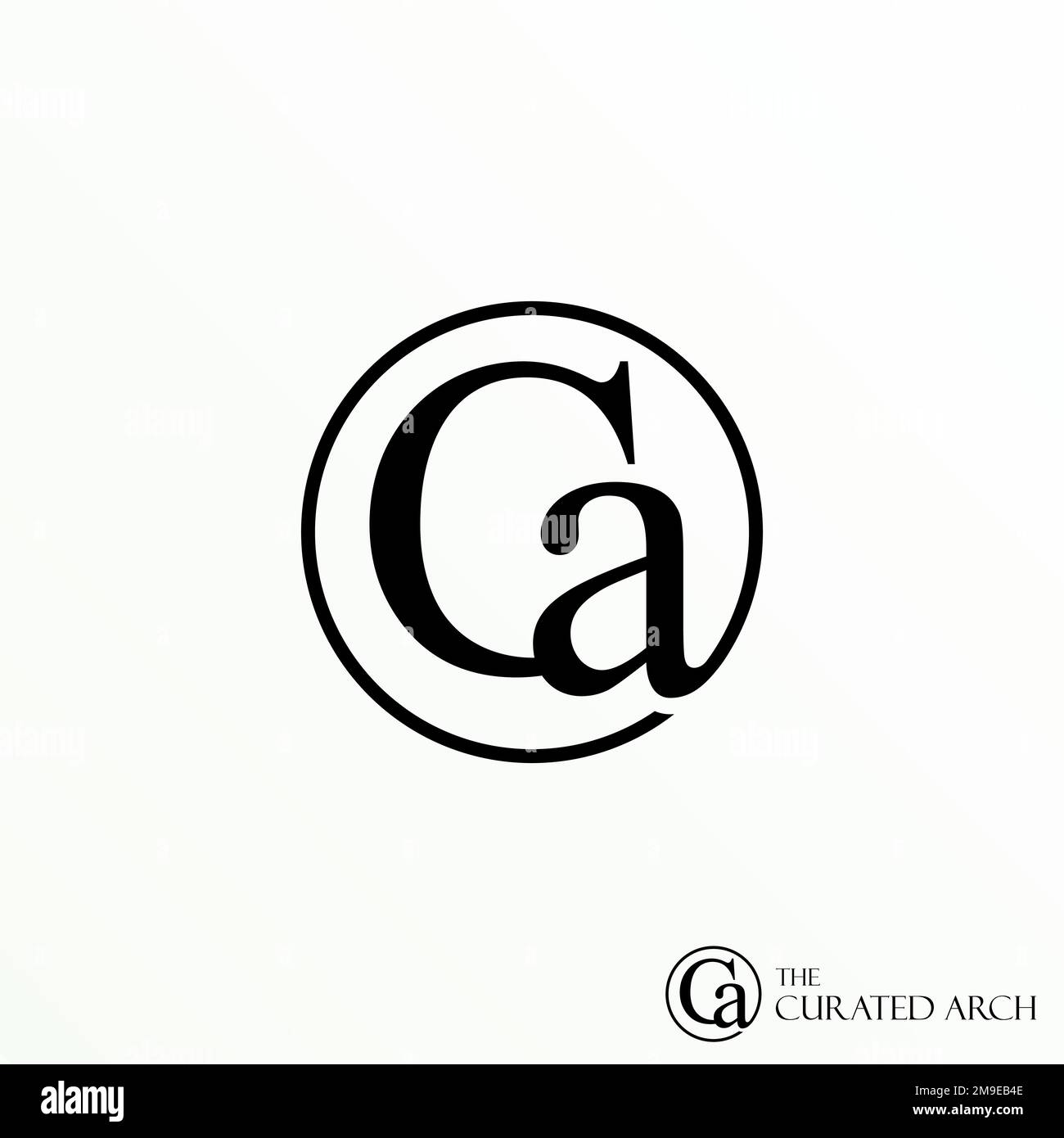 Unique letter or word CA serif Font in circle image graphic icon logo ...