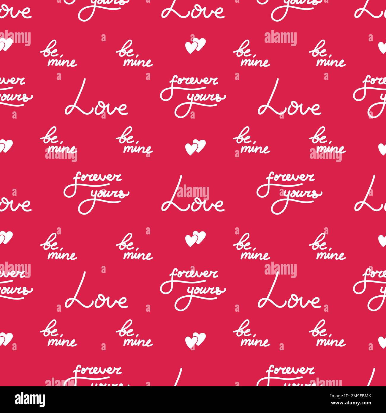Valentines day vector seamless pattern. Doodle hand drawn illustration ...