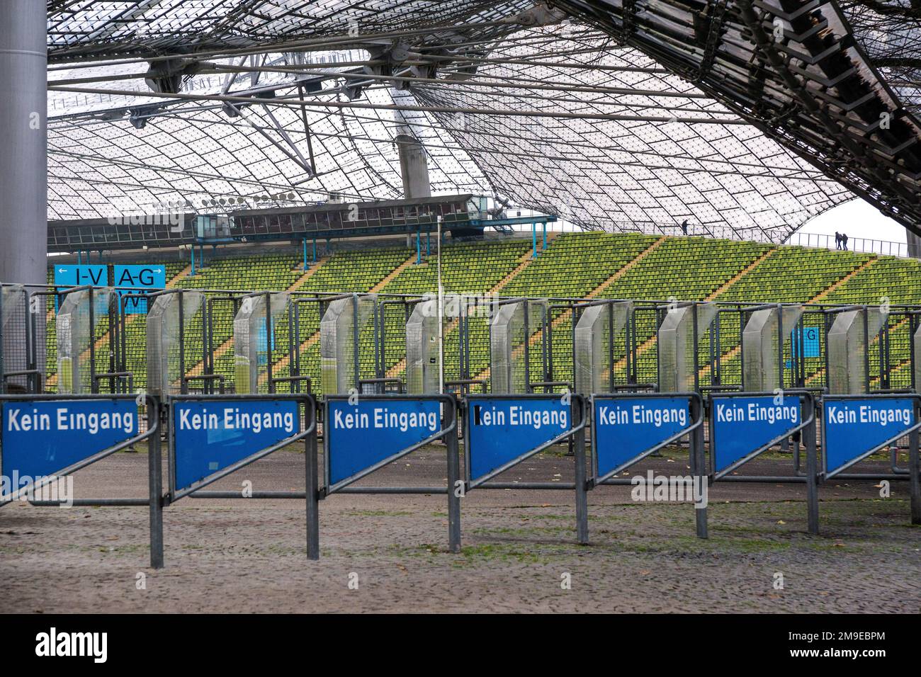 Exit gates Olympic Stadium, tent roof, Olympic Park, Munich, Bavaria ...