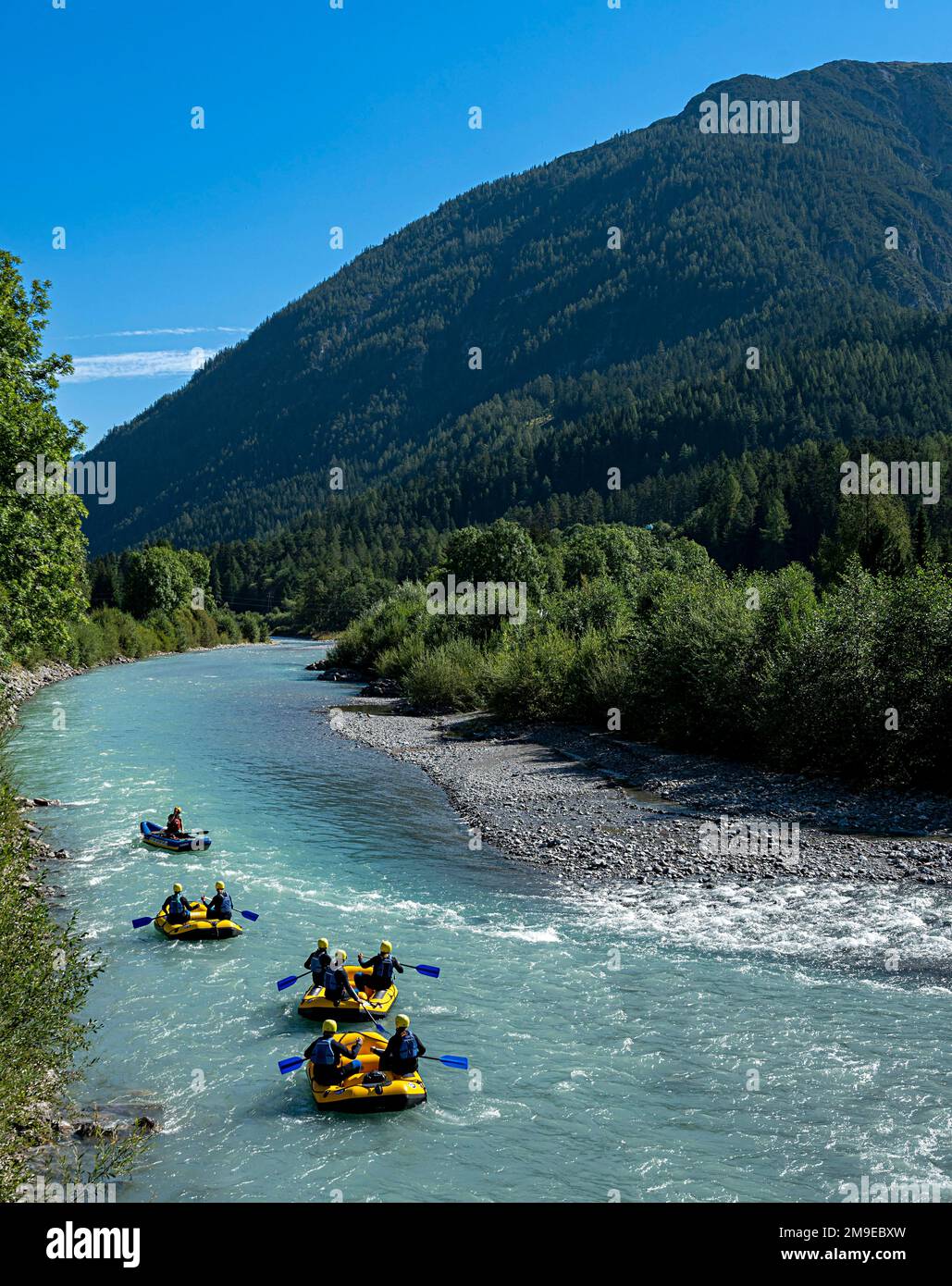 Water sportsmen rafting, Lech, Vorarlberg, Austria Stock Photo - Alamy