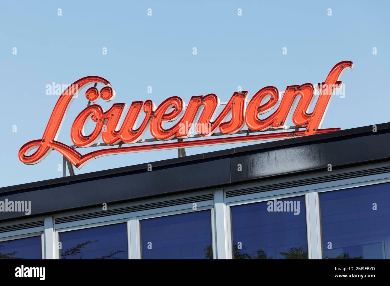 Loewensenf GmbH, logo on building, food company, Develey Senf ...