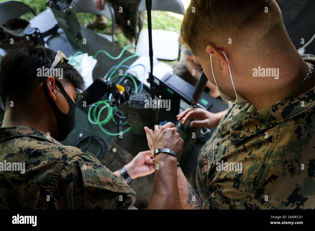 U.S. Marines with 7th Communication Battalion, III Marine Expeditionary ...