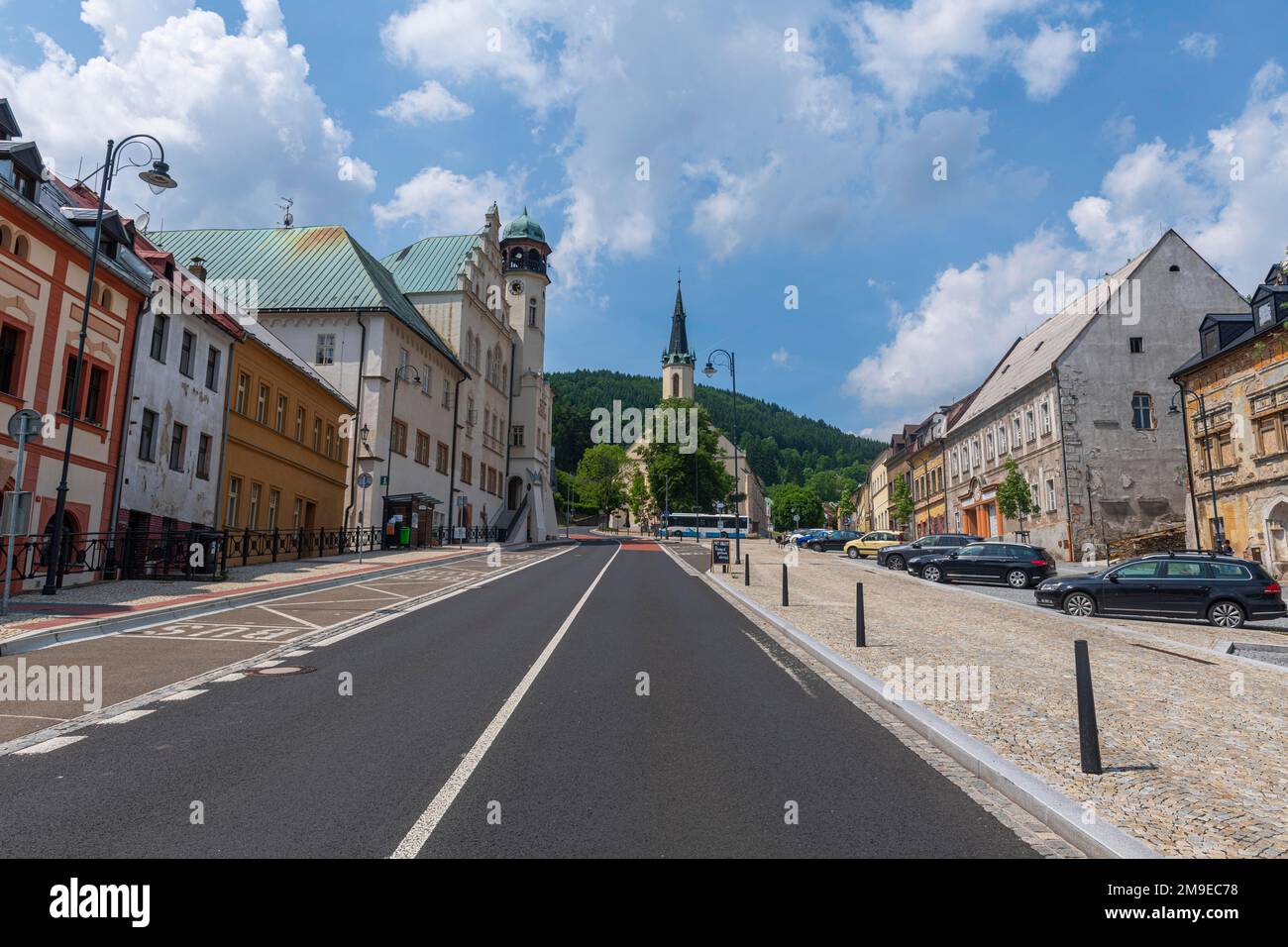 Unesco site Ore Mountain Mining Region; mining town Jachymov, Czech ...