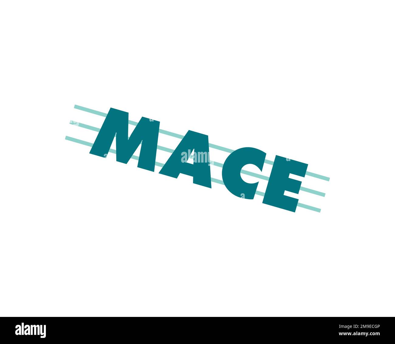 Mace shop, rotated logo, white background B Stock Photo - Alamy