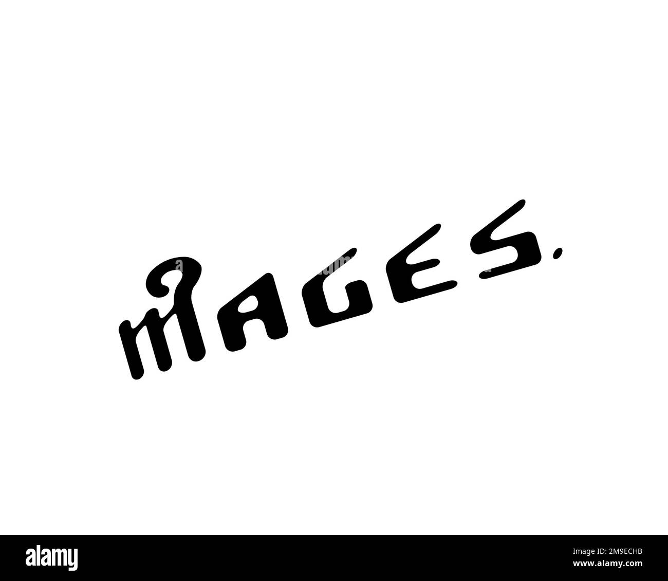 Mages company, rotated logo, white background Stock Photo - Alamy