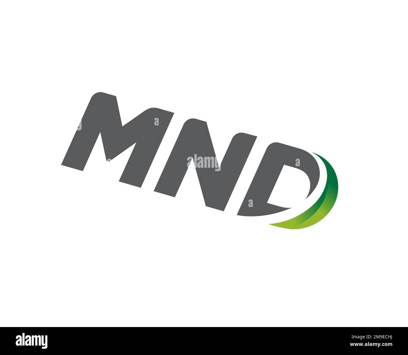 MND company, rotated logo, white background B Stock Photo - Alamy