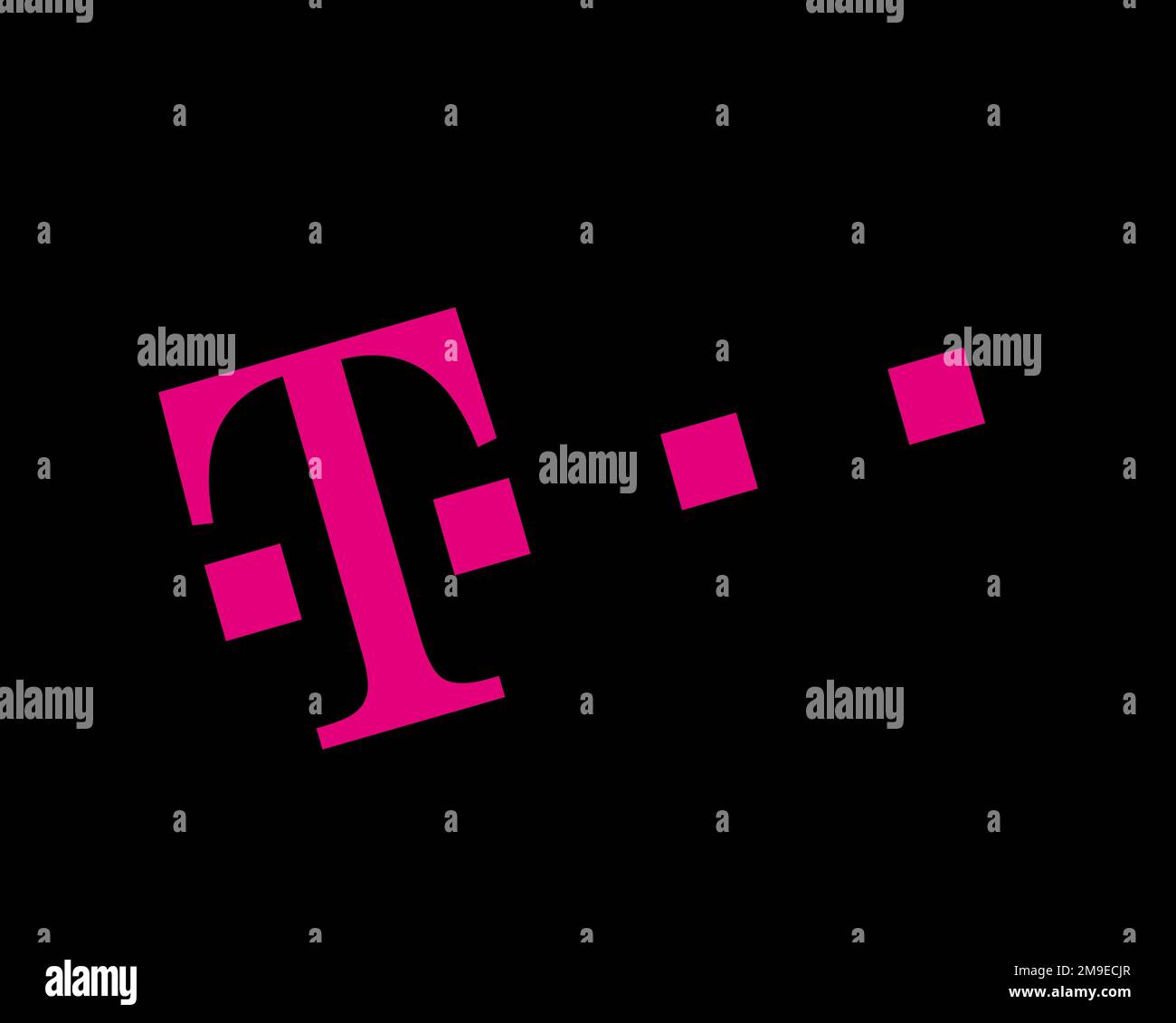 Magyar Telekom, rotated logo, black background Stock Photo - Alamy