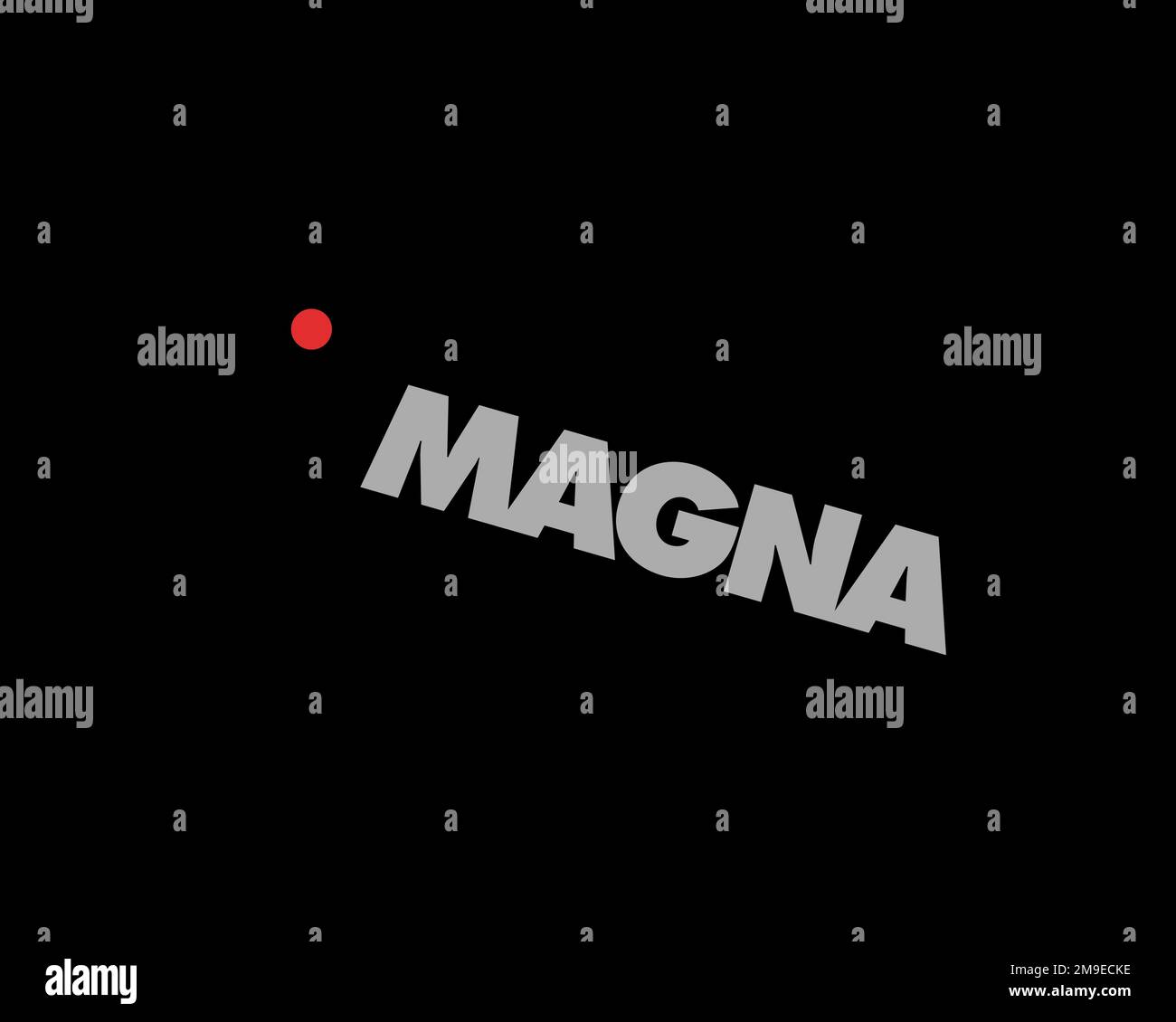Magna Steyr, rotated logo, black background B Stock Photo - Alamy