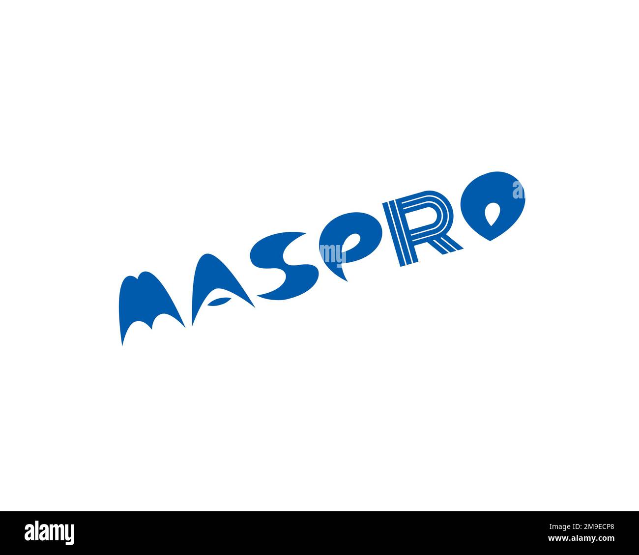 Maspro Denkoh, rotated logo, white background Stock Photo - Alamy