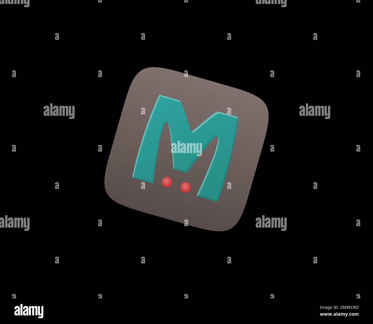 Memcached, rotated logo, black background B Stock Photo - Alamy