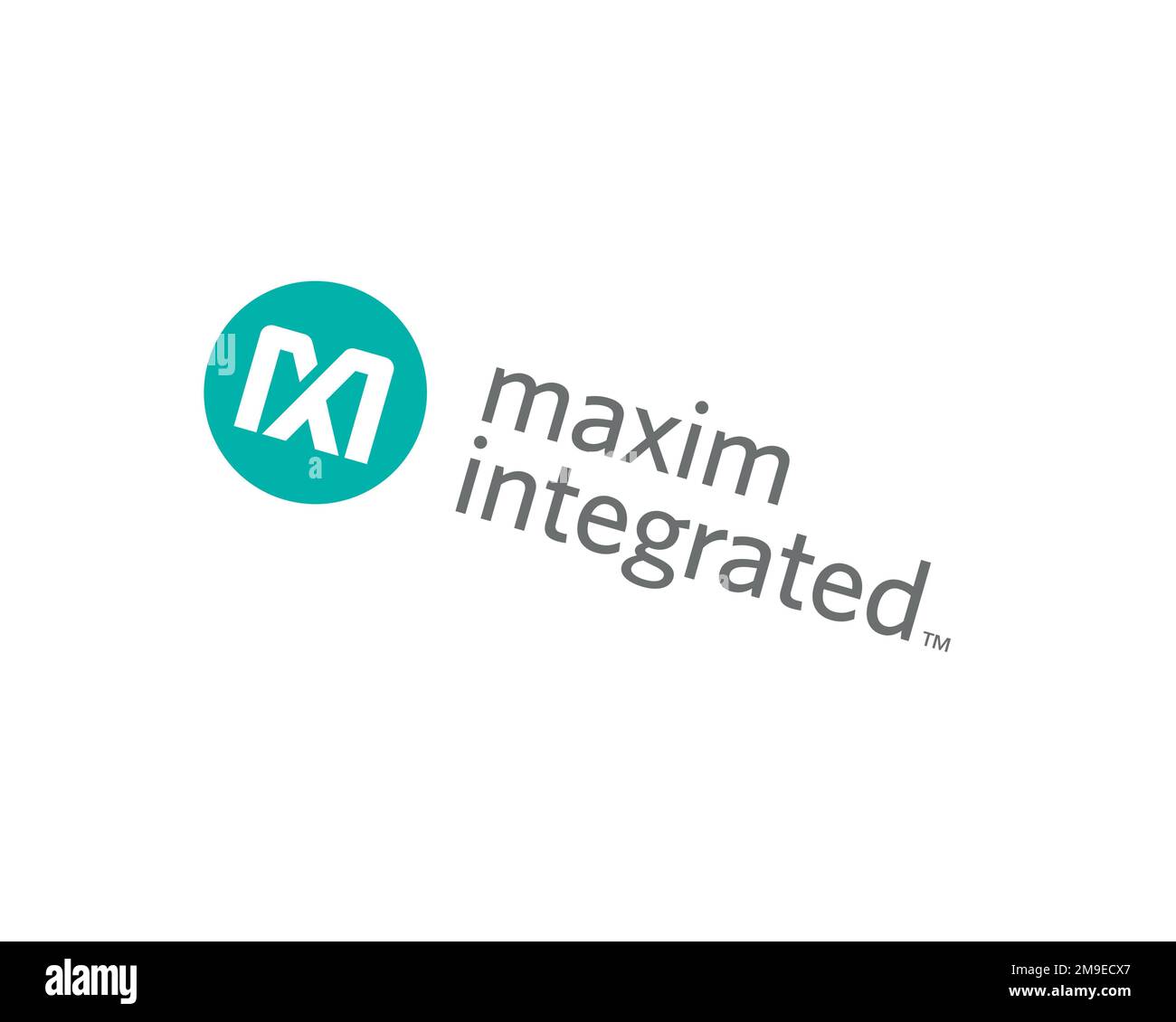 Maxim Integrated, rotated logo, white background B Stock Photo - Alamy