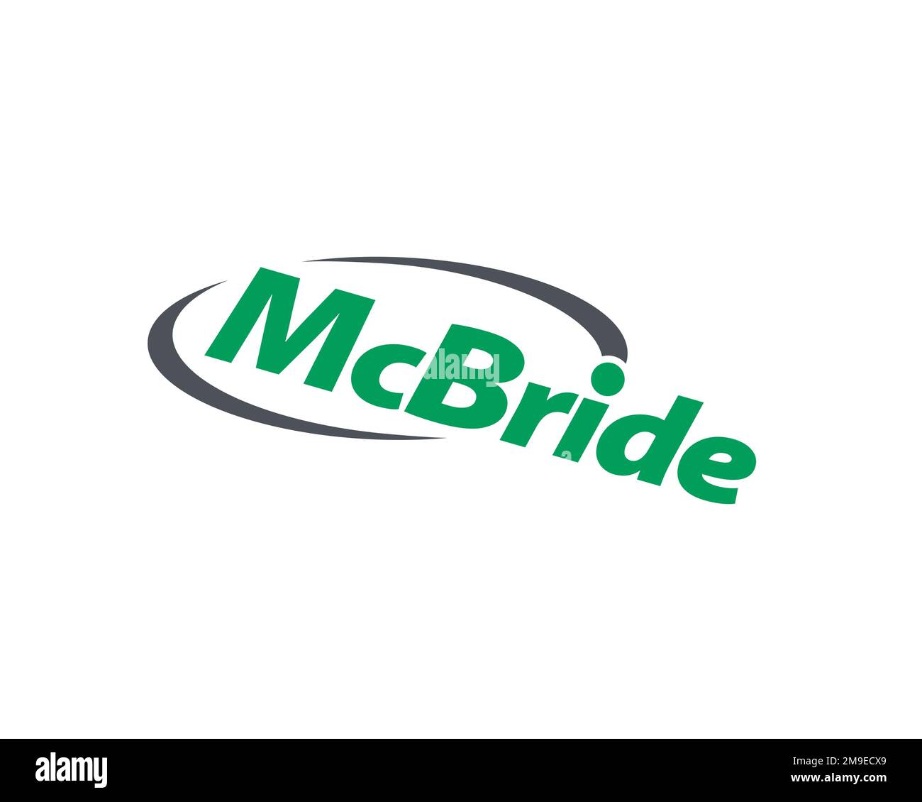 McBride plc, rotated logo, white background B Stock Photo - Alamy