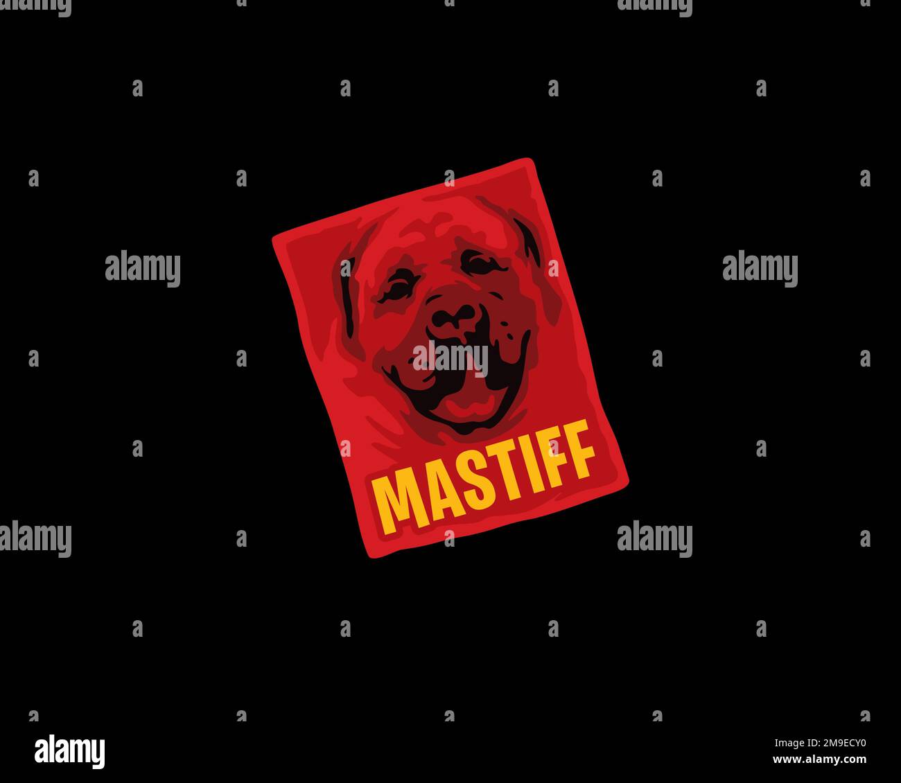 Mastiff company, rotated logo, black background Stock Photo - Alamy