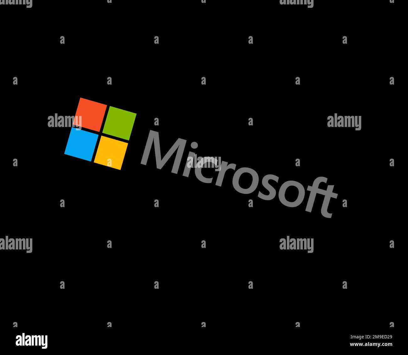 Microsoft Algeria, rotated logo, black background B Stock Photo - Alamy