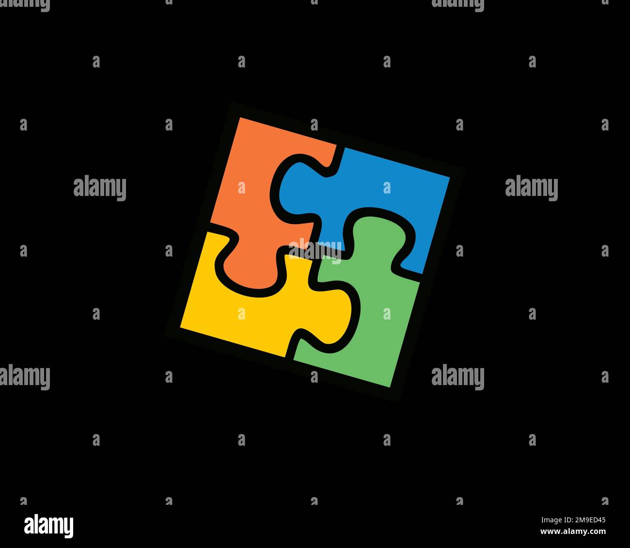 Microsoft Office 2000, rotated logo, black background B Stock Photo - Alamy