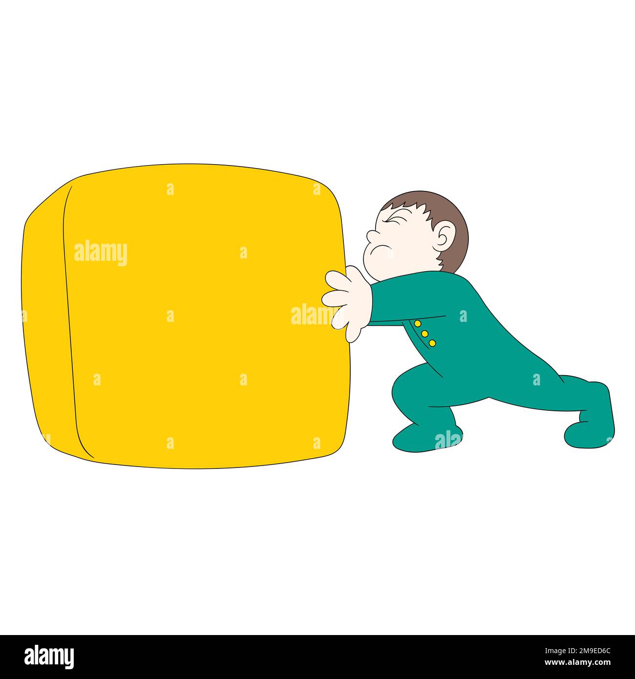 Boy pushing cartoon hi-res stock photography and images - Alamy