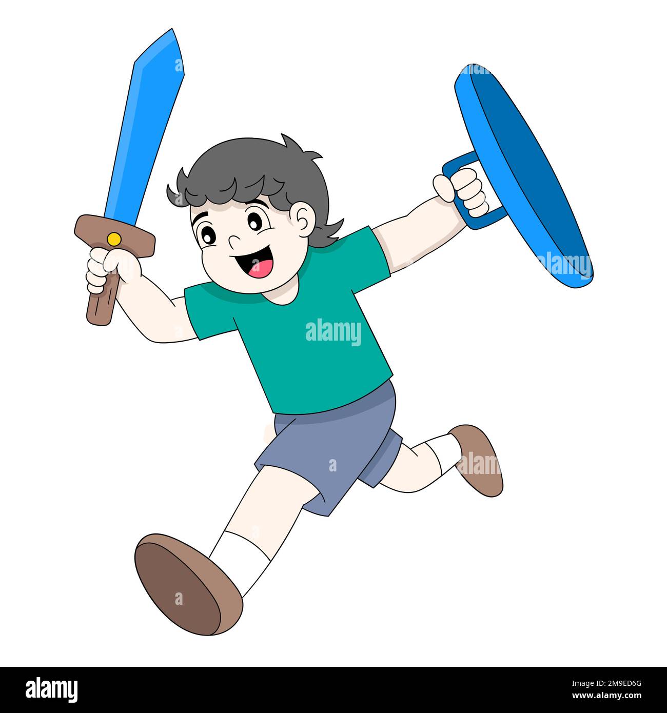 Kid warrior vector Cut Out Stock Images & Pictures - Alamy