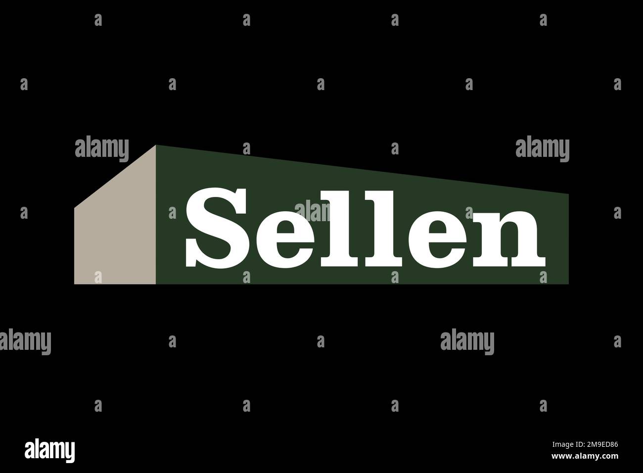 Sellen Construction, Logo, Black Background Stock Photo - Alamy