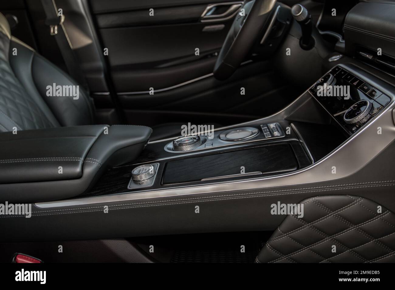 MOSCOW, RUSSIA - DECEMBER 04, 2021 Genesis GV80 (JX1), interior view ...