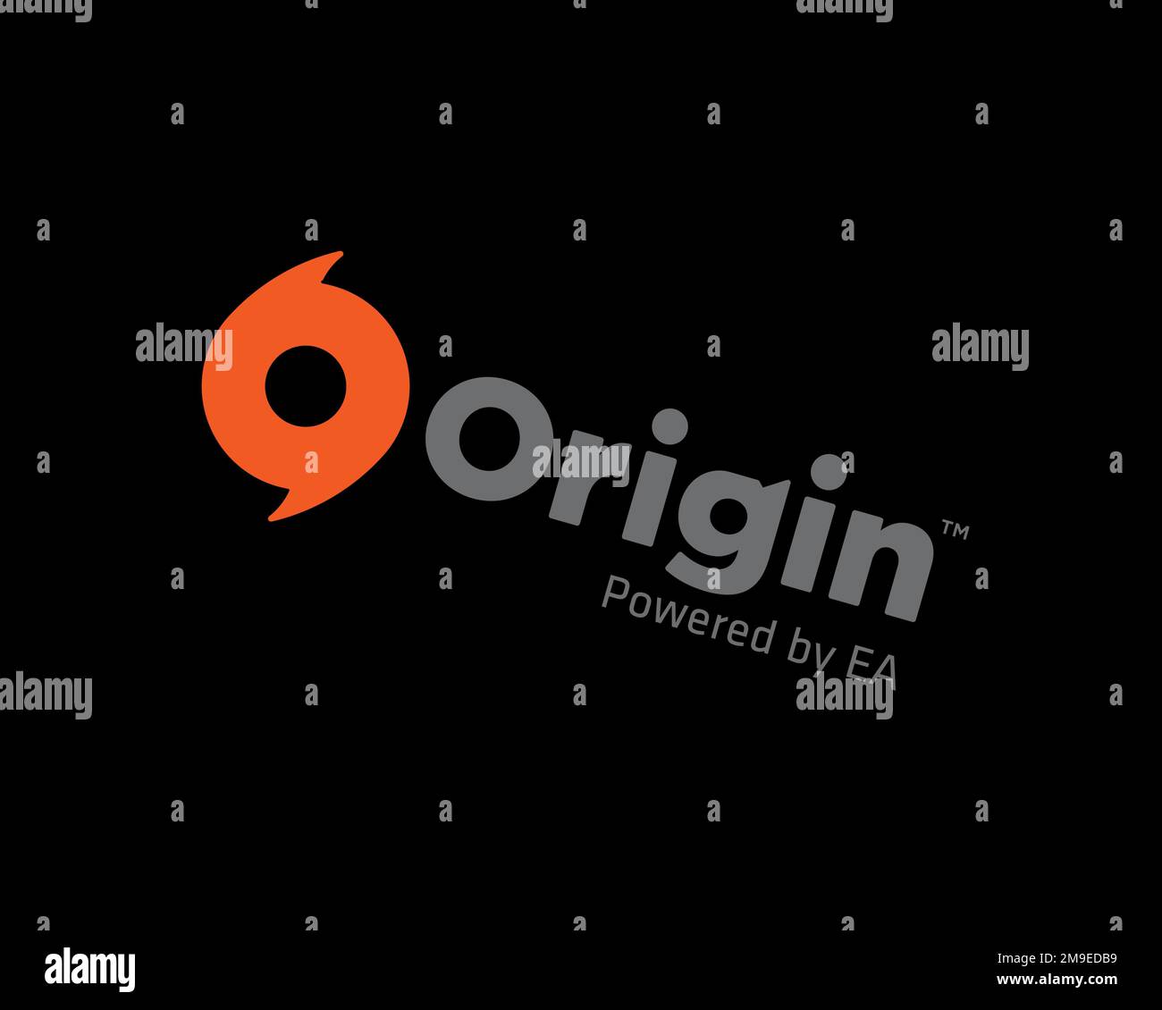Origin service, rotated logo, black background B Stock Photo - Alamy