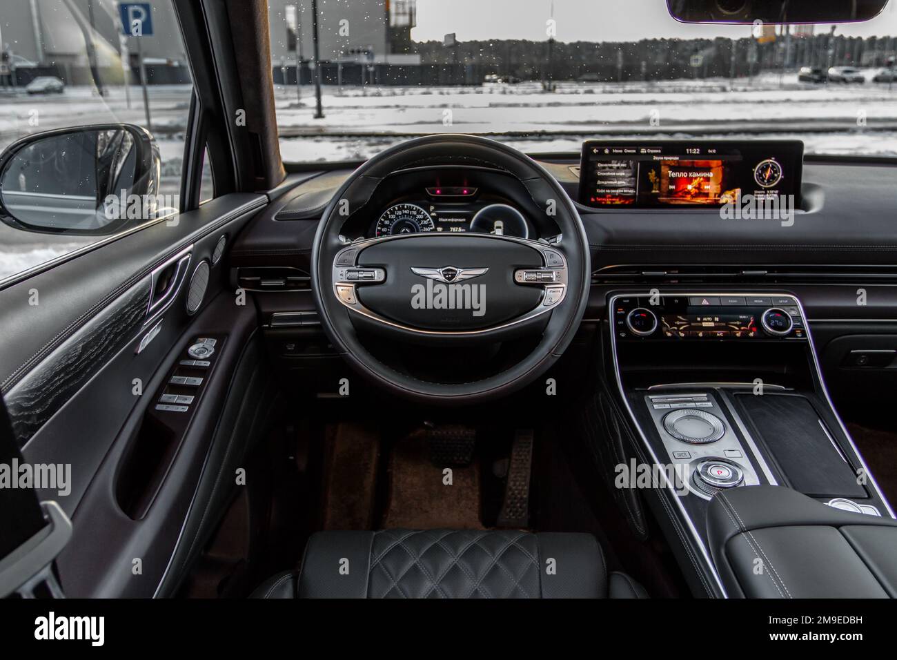 MOSCOW, RUSSIA - DECEMBER 04, 2021 Genesis GV80 (JX1), interior view ...