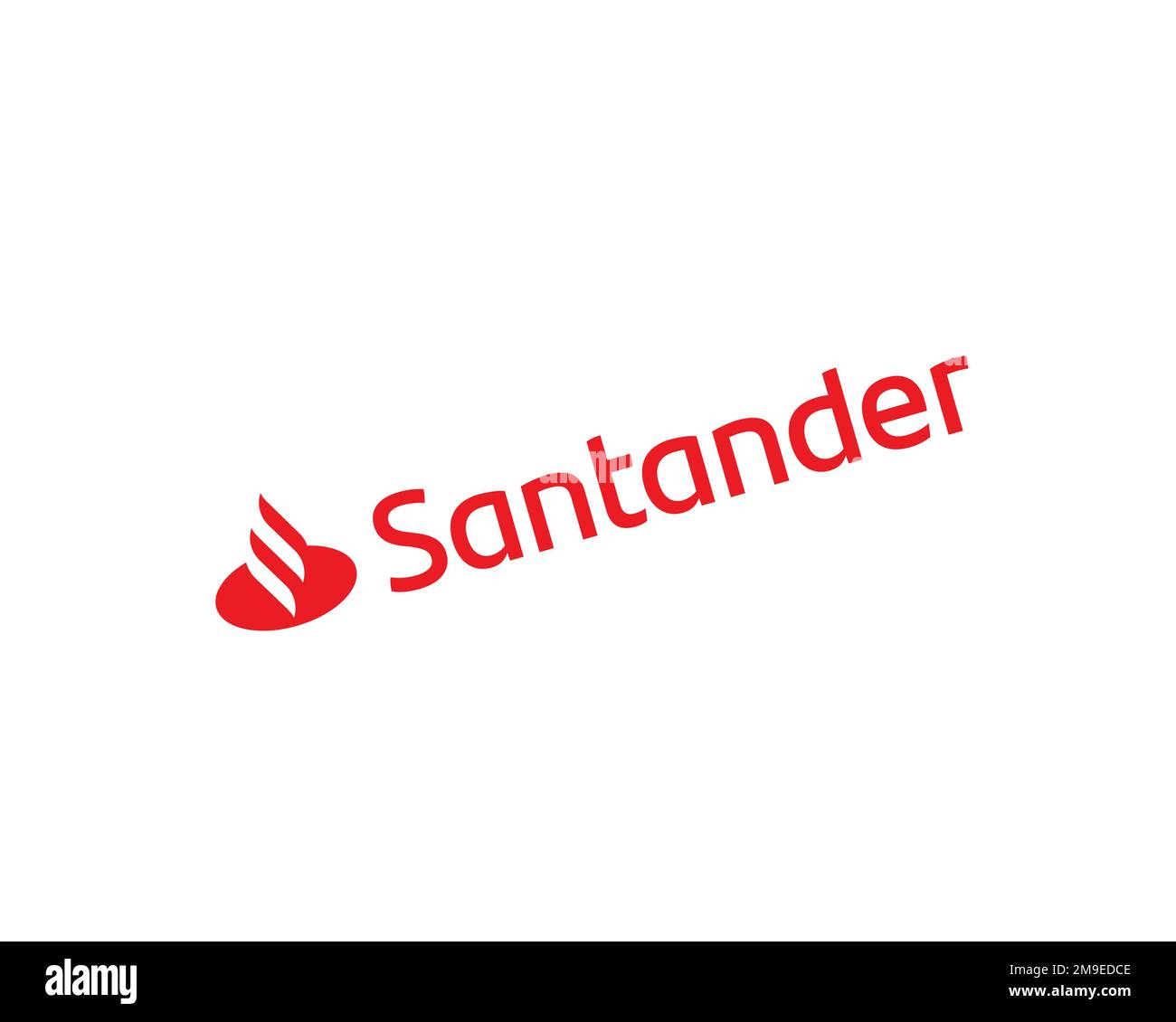 Santander Bank, rotated logo, white background Stock Photo - Alamy