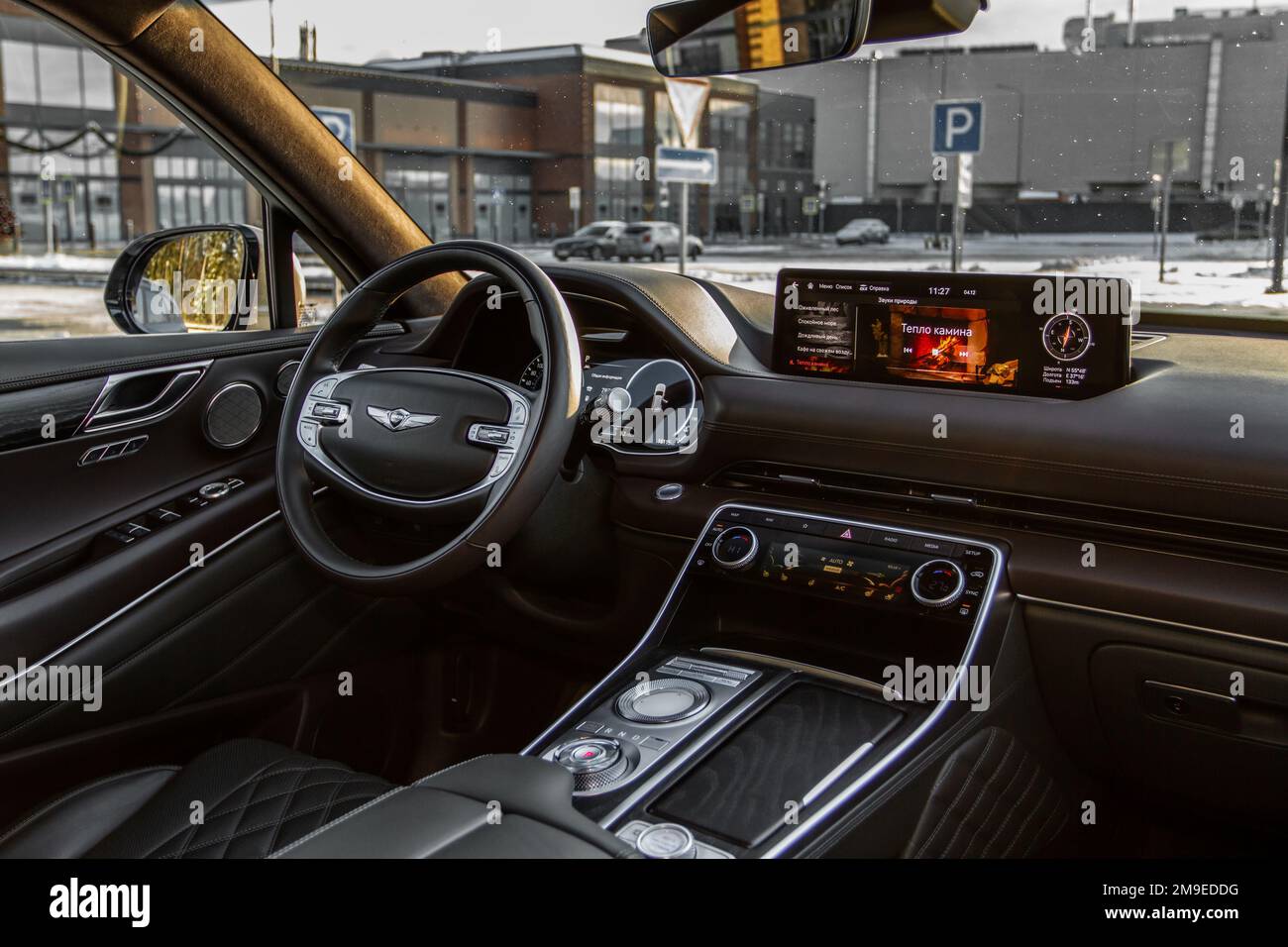 MOSCOW, RUSSIA - DECEMBER 04, 2021 Genesis GV80 (JX1), interior view ...