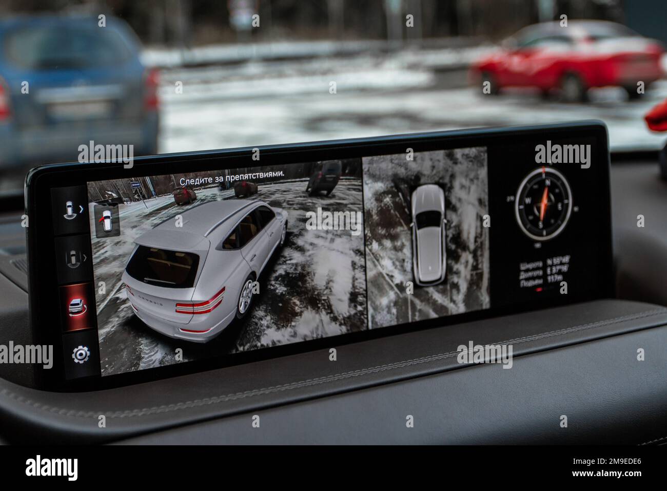 MOSCOW, RUSSIA - DECEMBER 04, 2021 Genesis GV80 (JX1), surround view ...