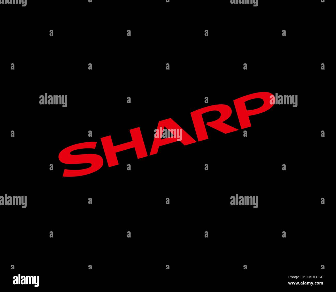 Sharp Solar, rotated logo, black background Stock Photo - Alamy