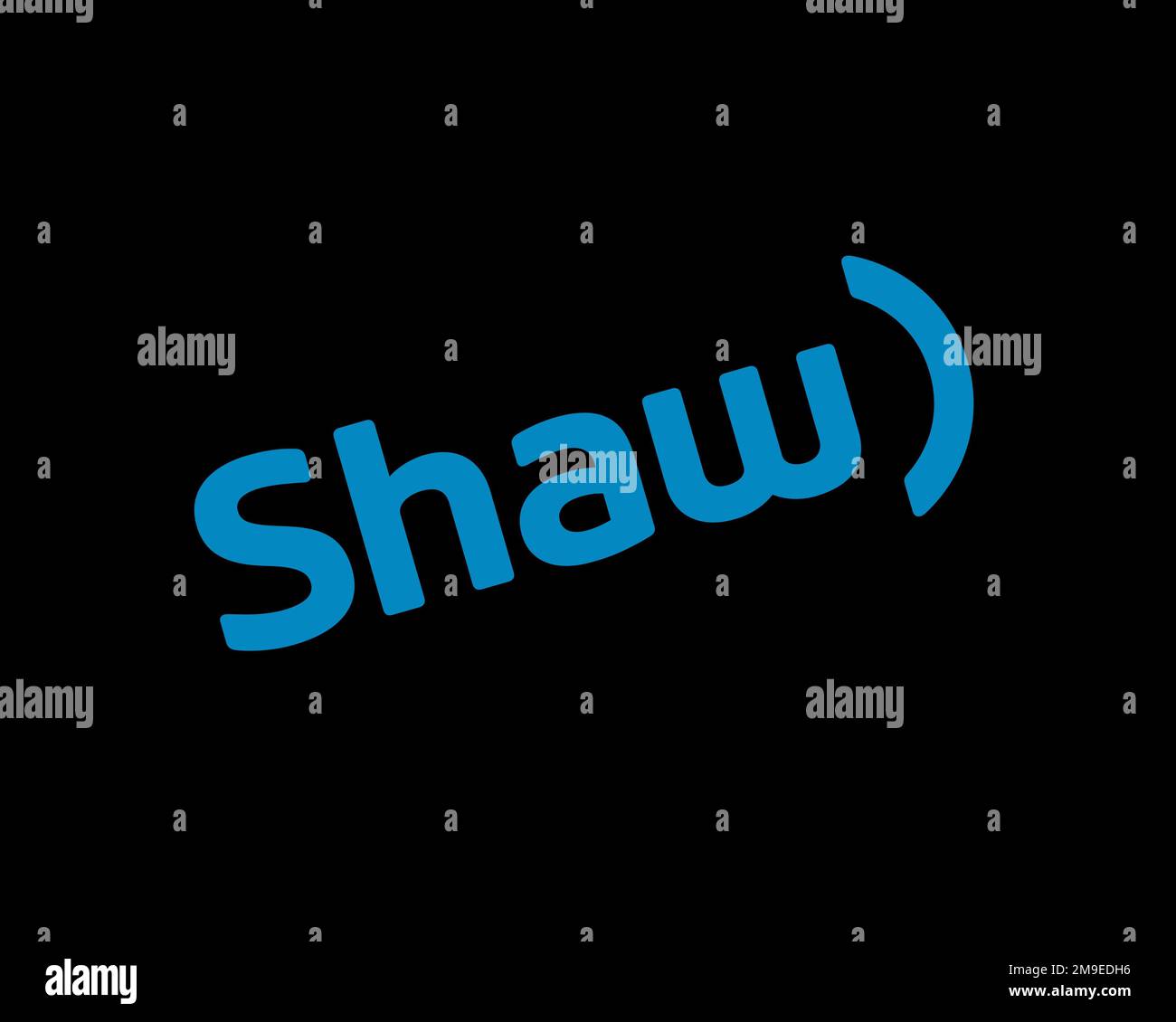 Shaw Communications, Rotated Logo, Black Background Stock Photo - Alamy
