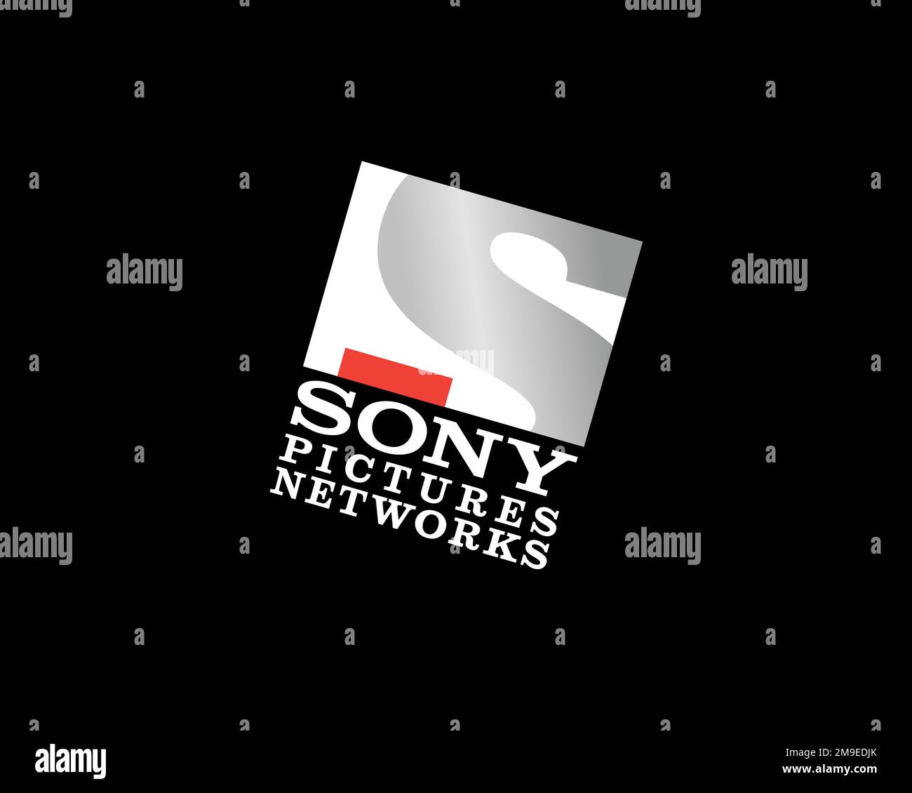 Sony Pictures Networks India, rotated logo, black background B Stock ...