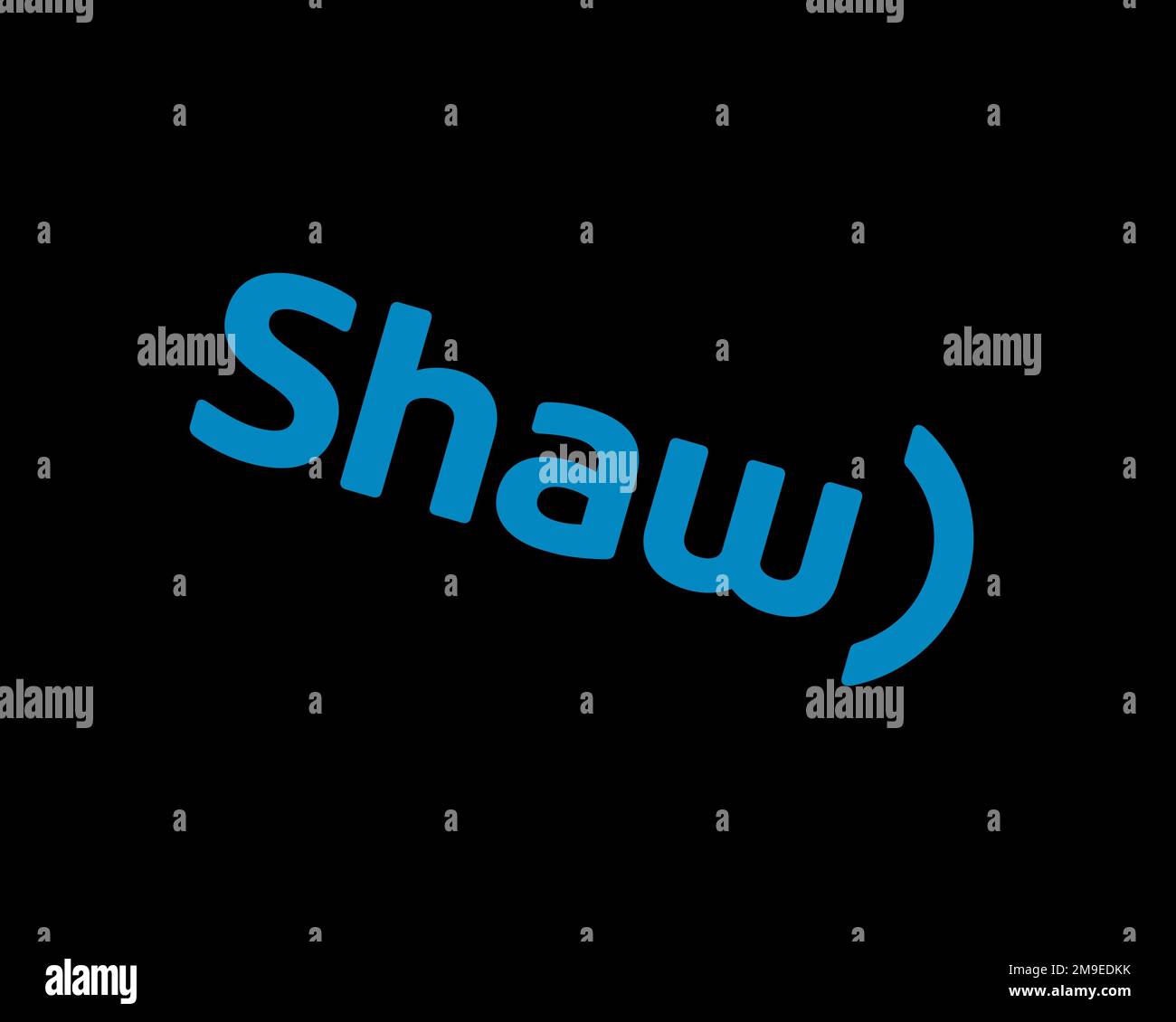 Shaw Communications, rotated logo, black background B Stock Photo - Alamy