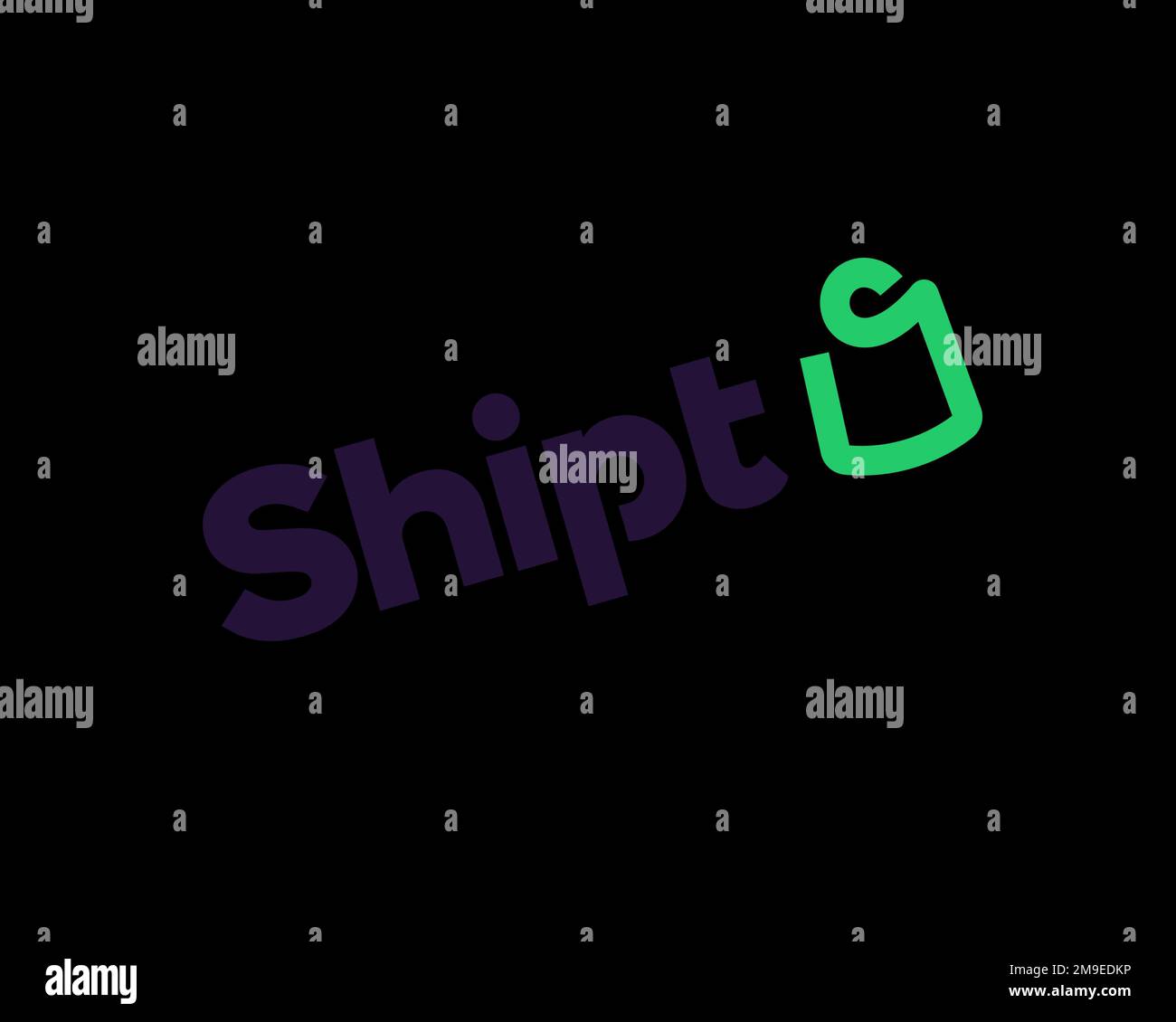 Shipt, rotated logo, black background Stock Photo - Alamy