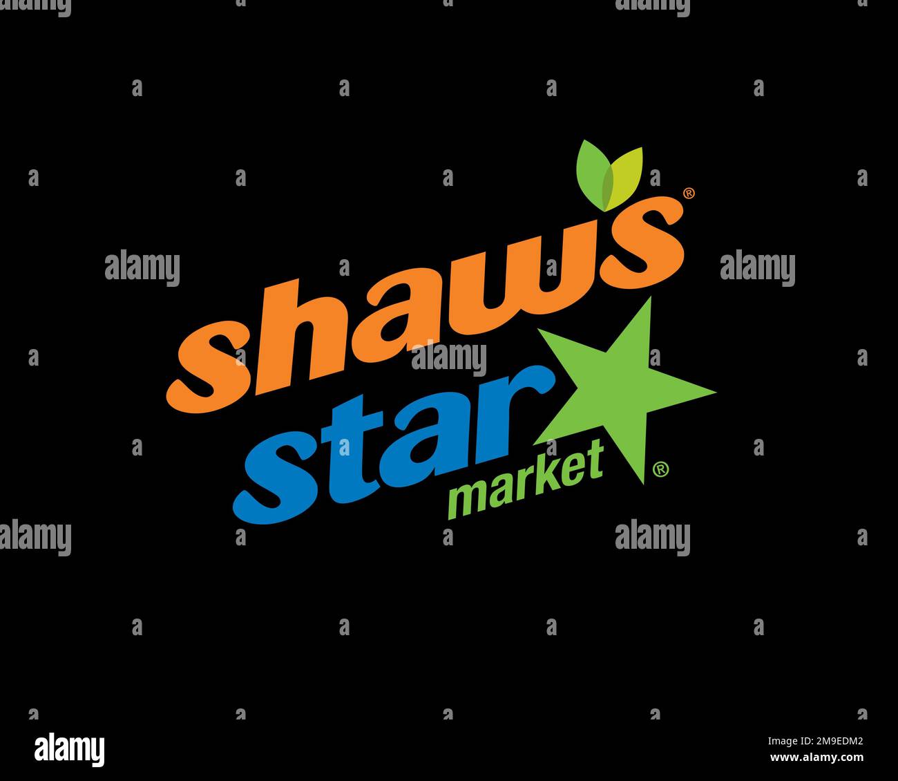 Shaw's and Star Market, Rotated Logo, Black Background Stock Photo - Alamy