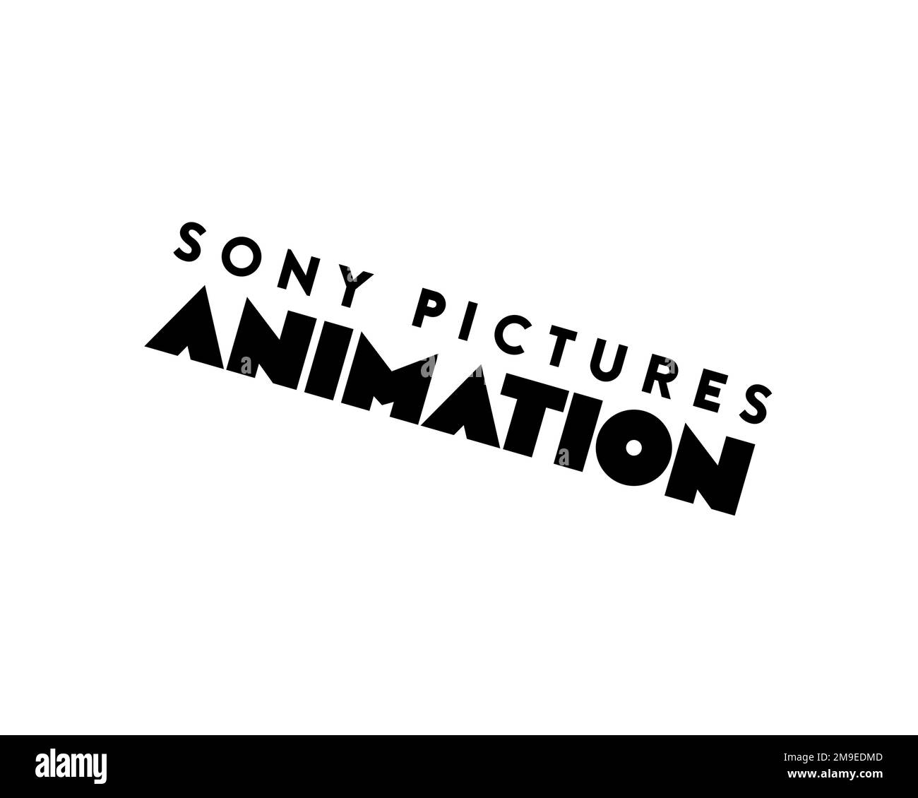 Sony Pictures Animation, rotated logo, white background B Stock Photo ...