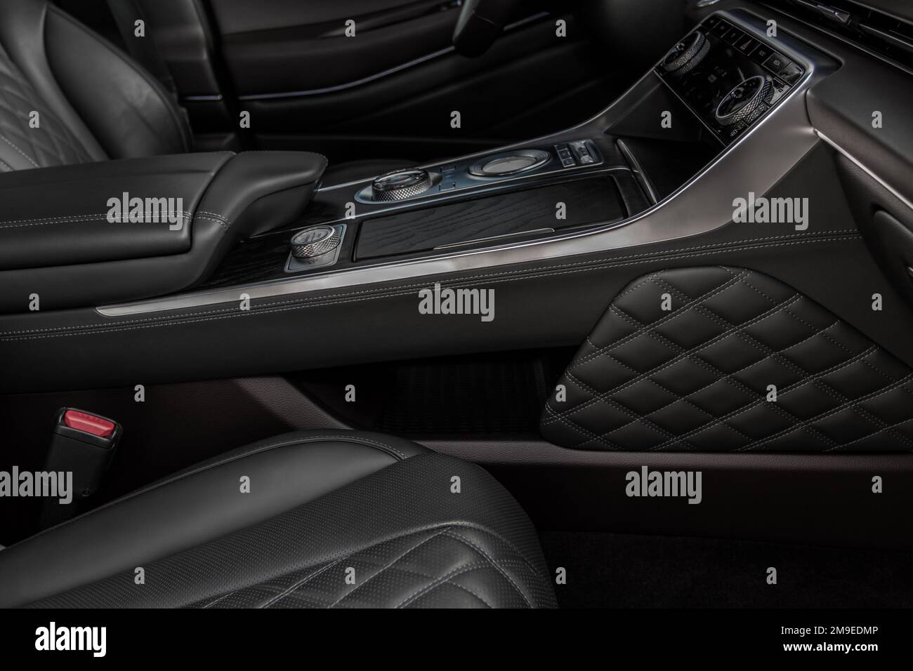 Modern car interior. Interior of new car with details Stock Photo - Alamy