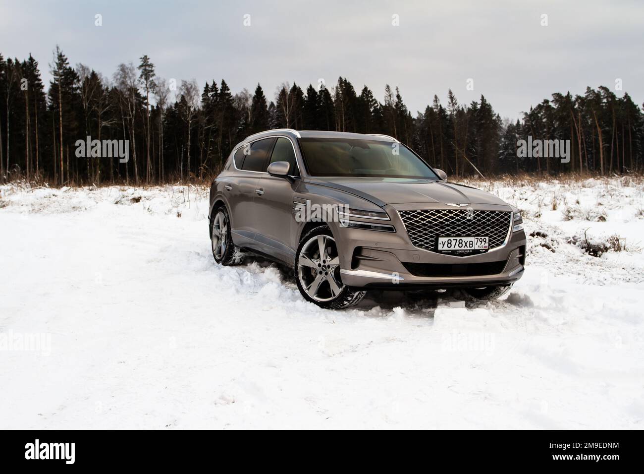 MOSCOW, RUSSIA - DECEMBER 04, 2021 Genesis GV80 (JX1), subcompact ...